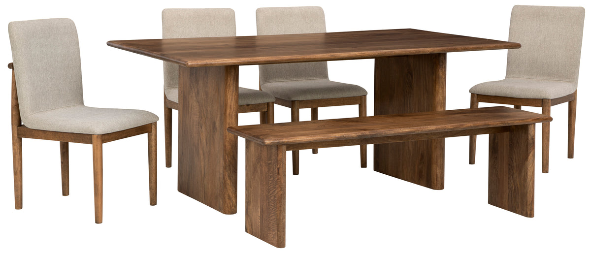Isanti Dining Table 4 Chairs and Bench – Ashley HomeStore