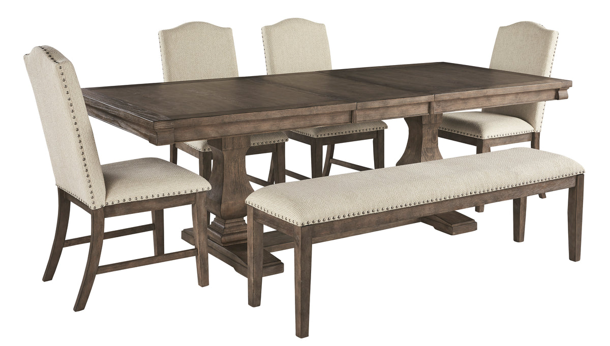Johnelle Dining Table 4 Chairs and Bench – Ashley HomeStore